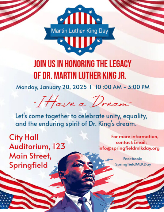 martin luther king day flyer Template | PosterMyWall