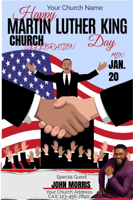 Copy of Martin Luther king jr day Church service poster | PosterMyWall