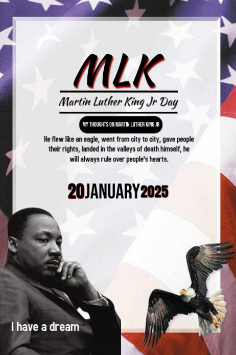 Martin Luther King Jr Day Poster Template 2025 | PosterMyWall