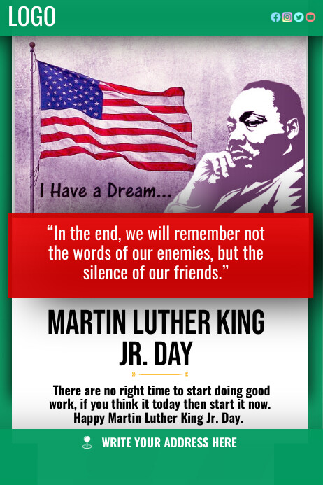 Martin Luther King Jr. Day Template | PosterMyWall