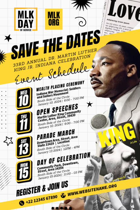 Martin Luther King Jr. Day Schedule Template | PosterMyWall