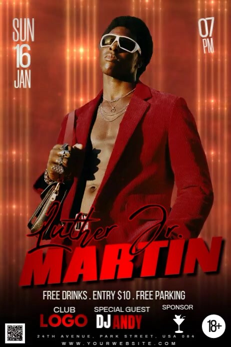 Martin Luther Red Design Template | PosterMyWall