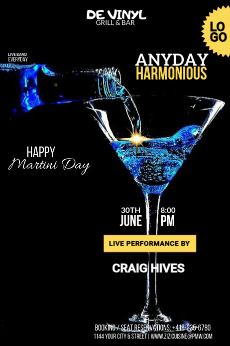 Martini day poster Template | PosterMyWall