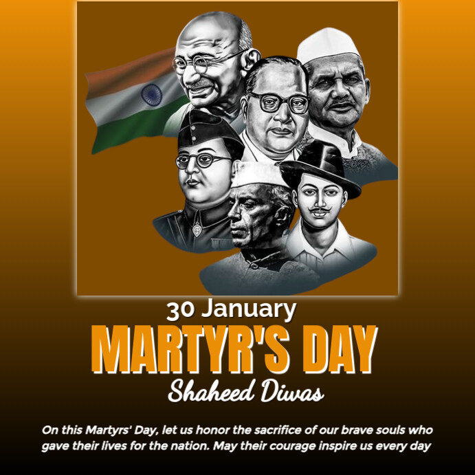 Martyrs day Instagram maximalist post Template | PosterMyWall