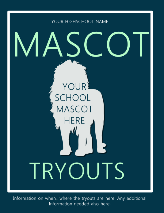 Mascot Tryouts Flyer Template | PosterMyWall