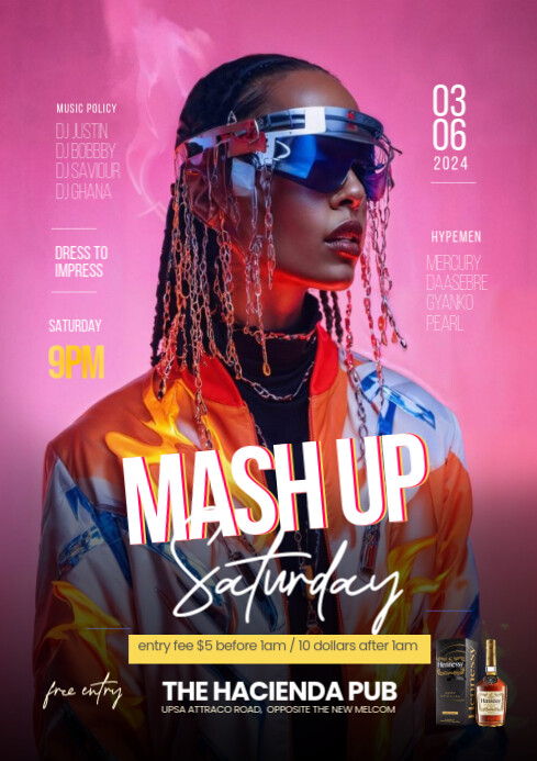 Mash Up Saturday Party Poster Template | PosterMyWall