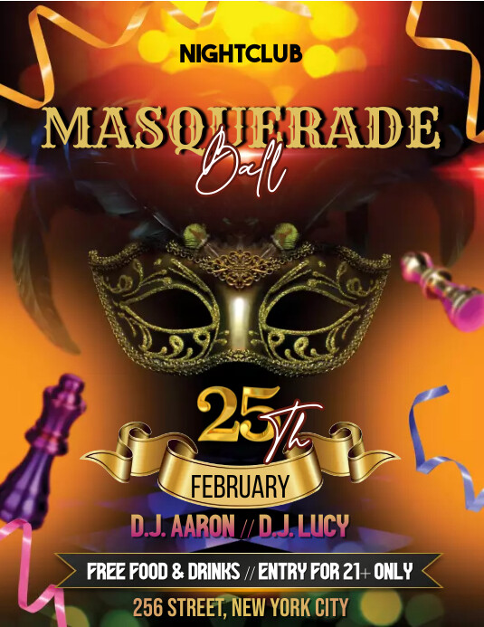 Masquerade Ball Party Template | PosterMyWall