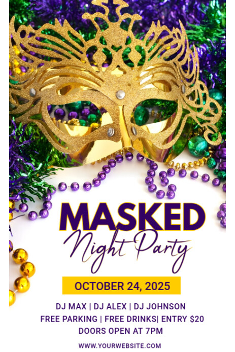 Plantilla de Masquerade ball template | PosterMyWall