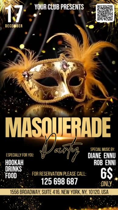 Masquerade Digital Display Template | PosterMyWall