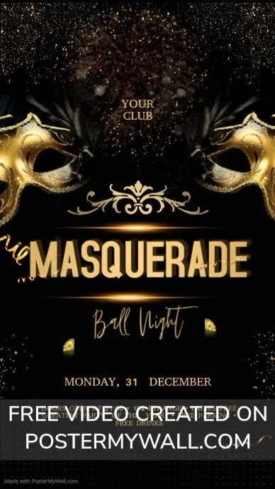 Masquerade Display Video Template | PosterMyWall