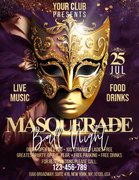 Masquerade Flyer Template | PosterMyWall