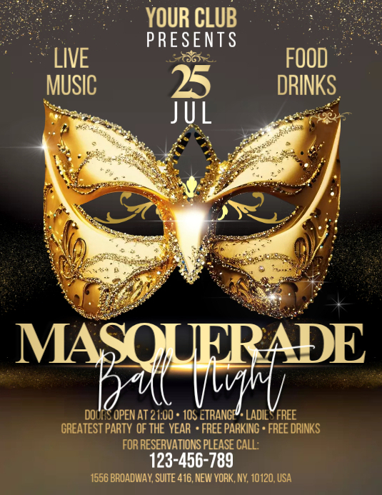 Masquerade Flyer Template | PosterMyWall