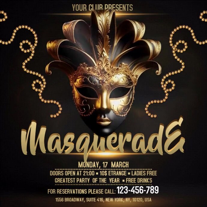 Plantilla de Masquerade Instagram Post | PosterMyWall