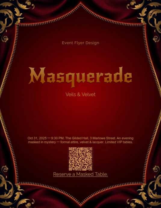 Masquerade of Shadows — Freestyle Freeform Gothic Gradient Flyer ...