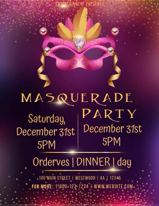 Masquerade Party Template | PosterMyWall