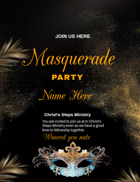 MASQUERADE PARTY Template | PosterMyWall