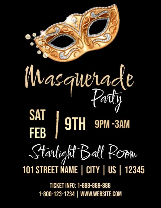 Masquerade Party Template | PosterMyWall