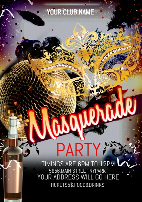 masquerade party Template | PosterMyWall