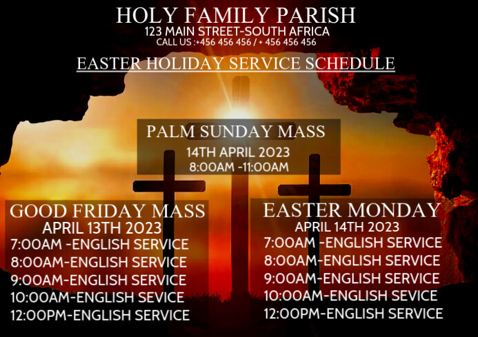 mass schedule flyer template (1) | PosterMyWall