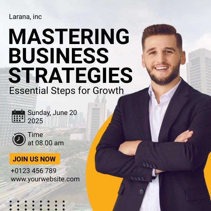 Mastering Business Strategies Template | PosterMyWall