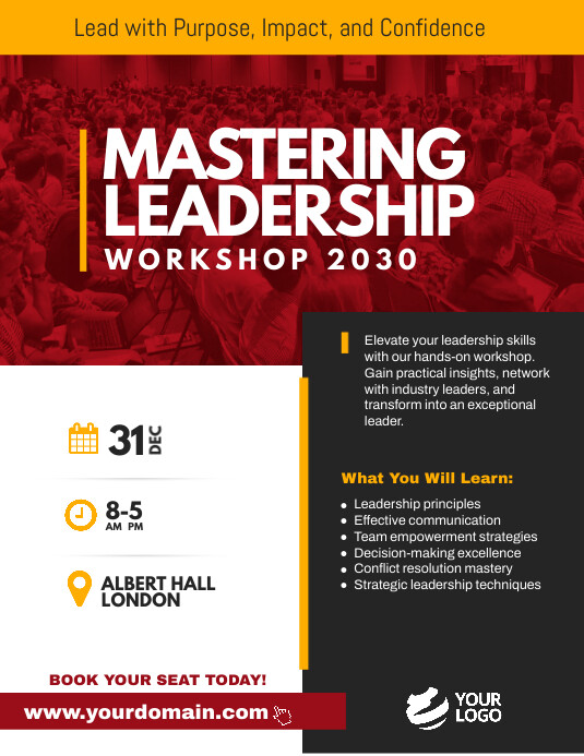 Copy of Mastering Leadership Training Workshop | PosterMyWall
