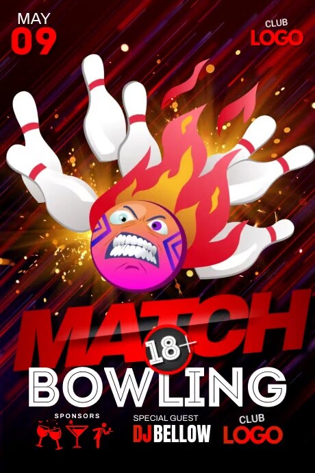 Match Bowling Game Night Template | PosterMyWall