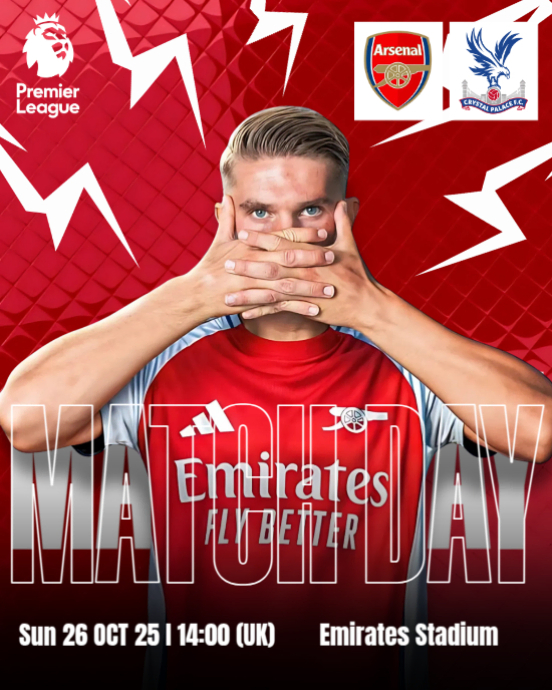 Match Day Arsenal Vs Crystal Palace Premier League Instagram Portrait ...