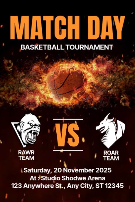 Match Day Basketball Tournament Template | PosterMyWall