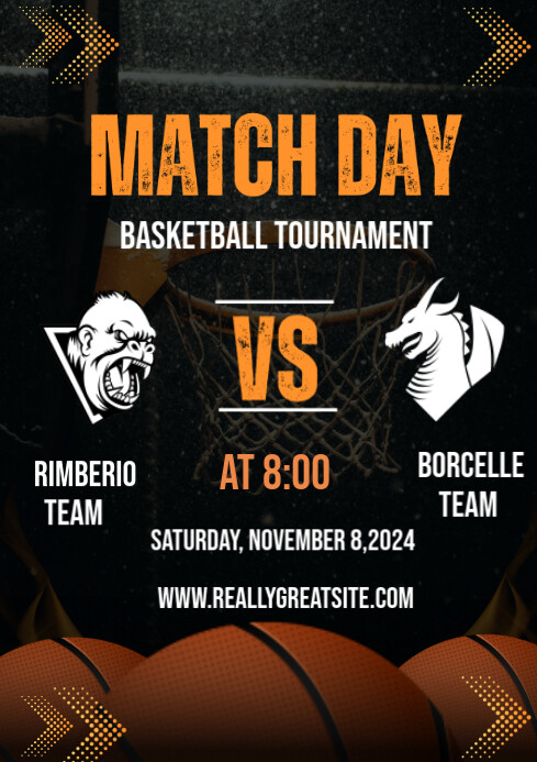 Plantilla de Match day basketball tournament template | PosterMyWall