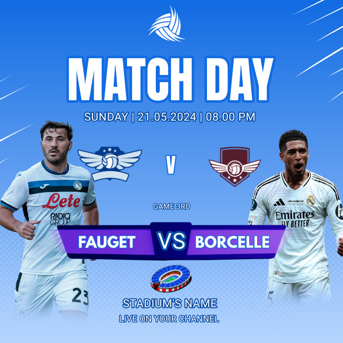 MATCH DAY FOOTBALL Template | PosterMyWall