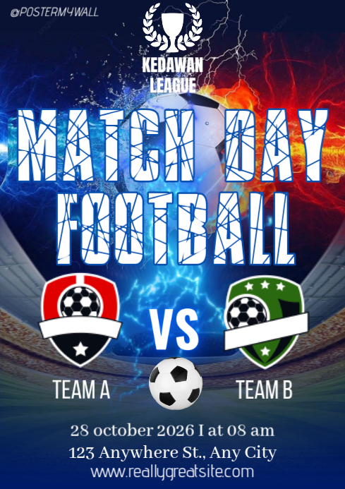 MATCH DAY FOOTBALL Template | PosterMyWall