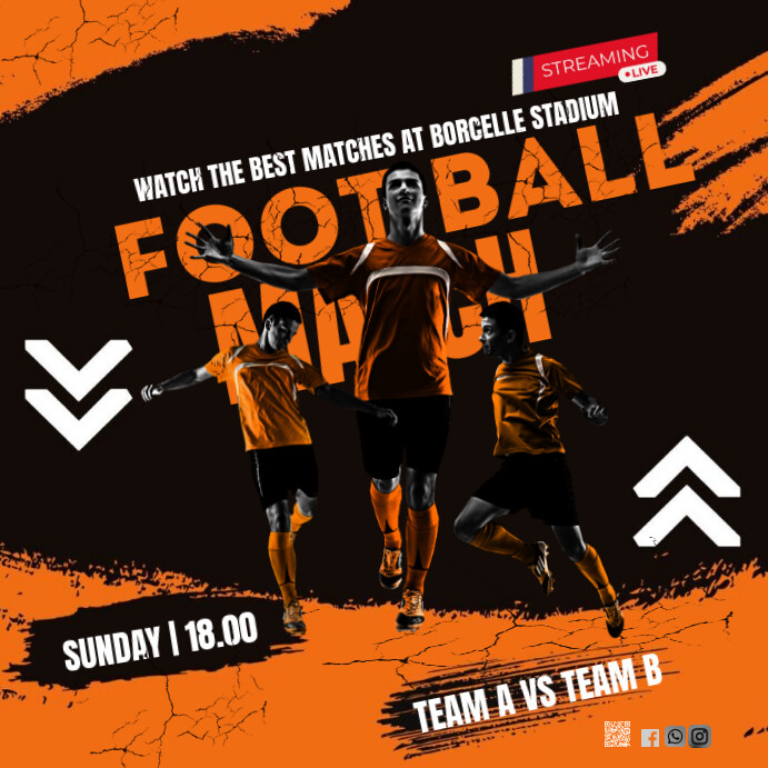 MATCH DAY FOOTBALL INSTAGRAM POST Template | PosterMyWall