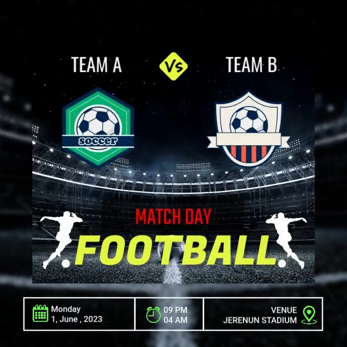 Match Day Football Instagram Post Template | PosterMyWall