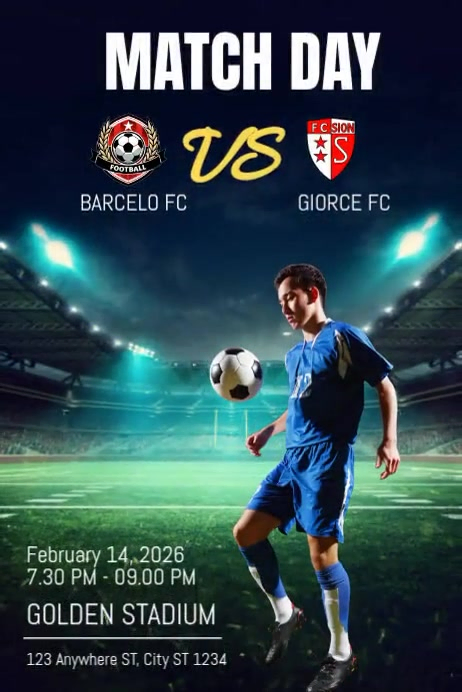 Match Day Football Poster Template | PosterMyWall
