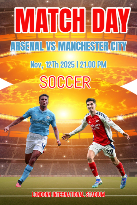 Match Day Soccer Poster Template | PosterMyWall