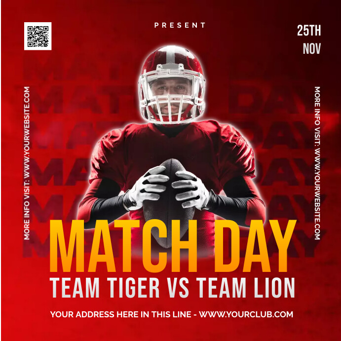 Modèle Match Day Sport Poster Template | PosterMyWall