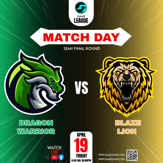 match day tournament poster Template | PosterMyWall