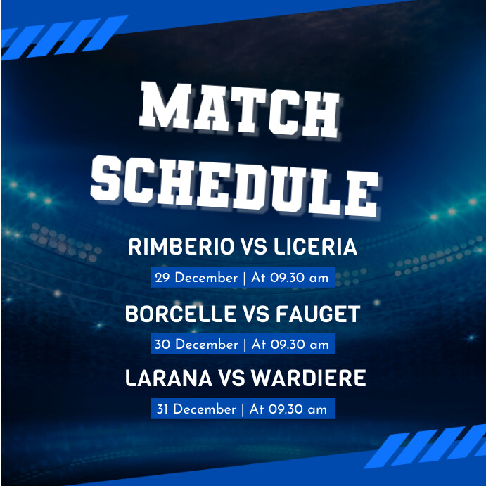 Match Schedule Templat | PosterMyWall