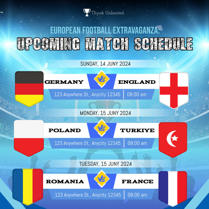 Modèle Match Schedule | PosterMyWall