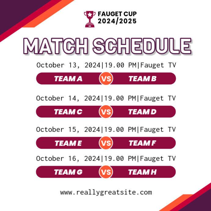 Plantilla de Match Schedule | PosterMyWall