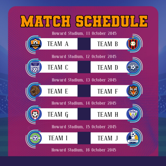 Match Schedule Templat | PosterMyWall