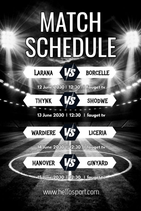 Match Schedule Template | PosterMyWall