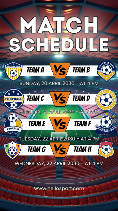 Match Schedule Template | PosterMyWall
