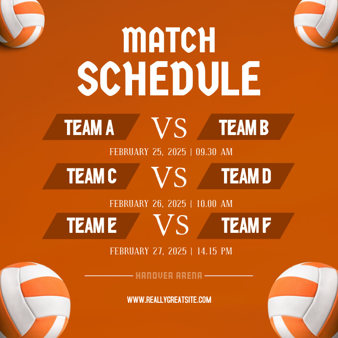 Plantilla de Match Schedule | PosterMyWall