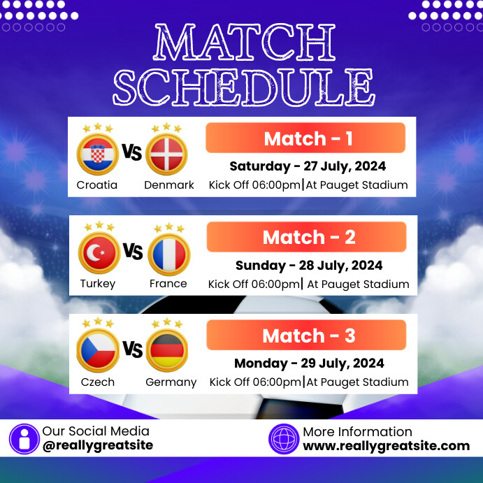 Plantilla de Match Schedule | PosterMyWall
