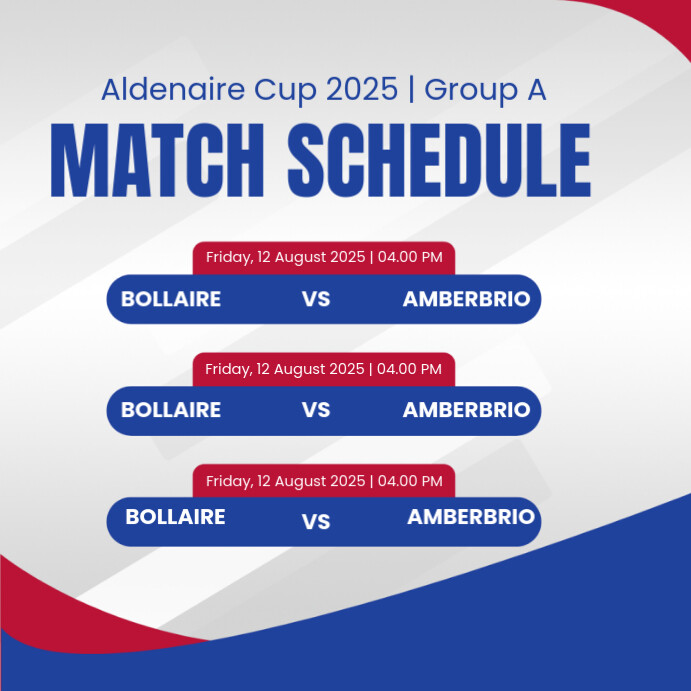 Match Schedule Flyer Template | PosterMyWall