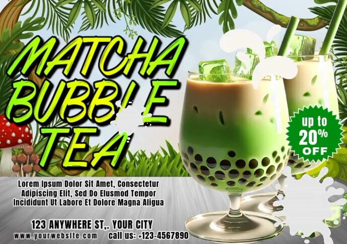Matcha Bubble Tea Template | PosterMyWall