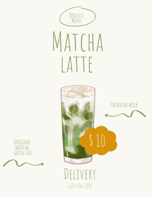 Copy of MATCHA LATTE TEA FLYERS | PosterMyWall