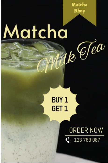 Matcha Milk Tea Poster Template | PosterMyWall