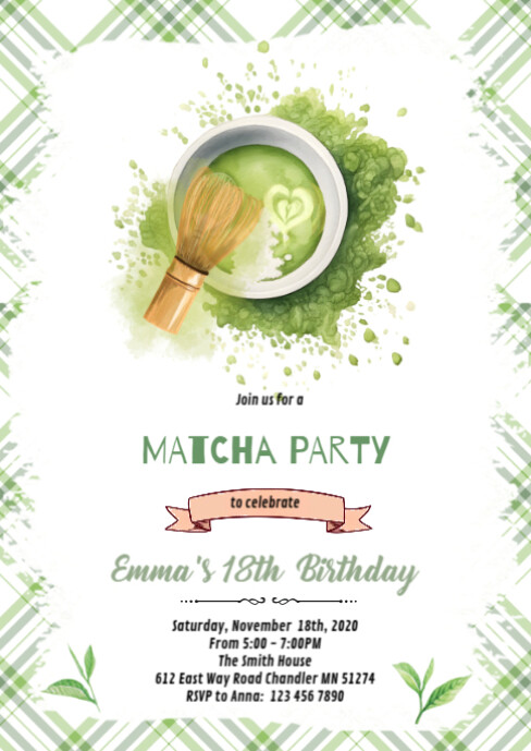 Modèle Matcha Party Invitation | PosterMyWall